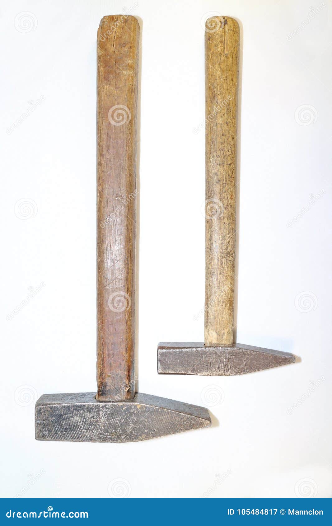 Tool for Work, Two Hammers with a Wooden Handle Stock Image - Image of ...