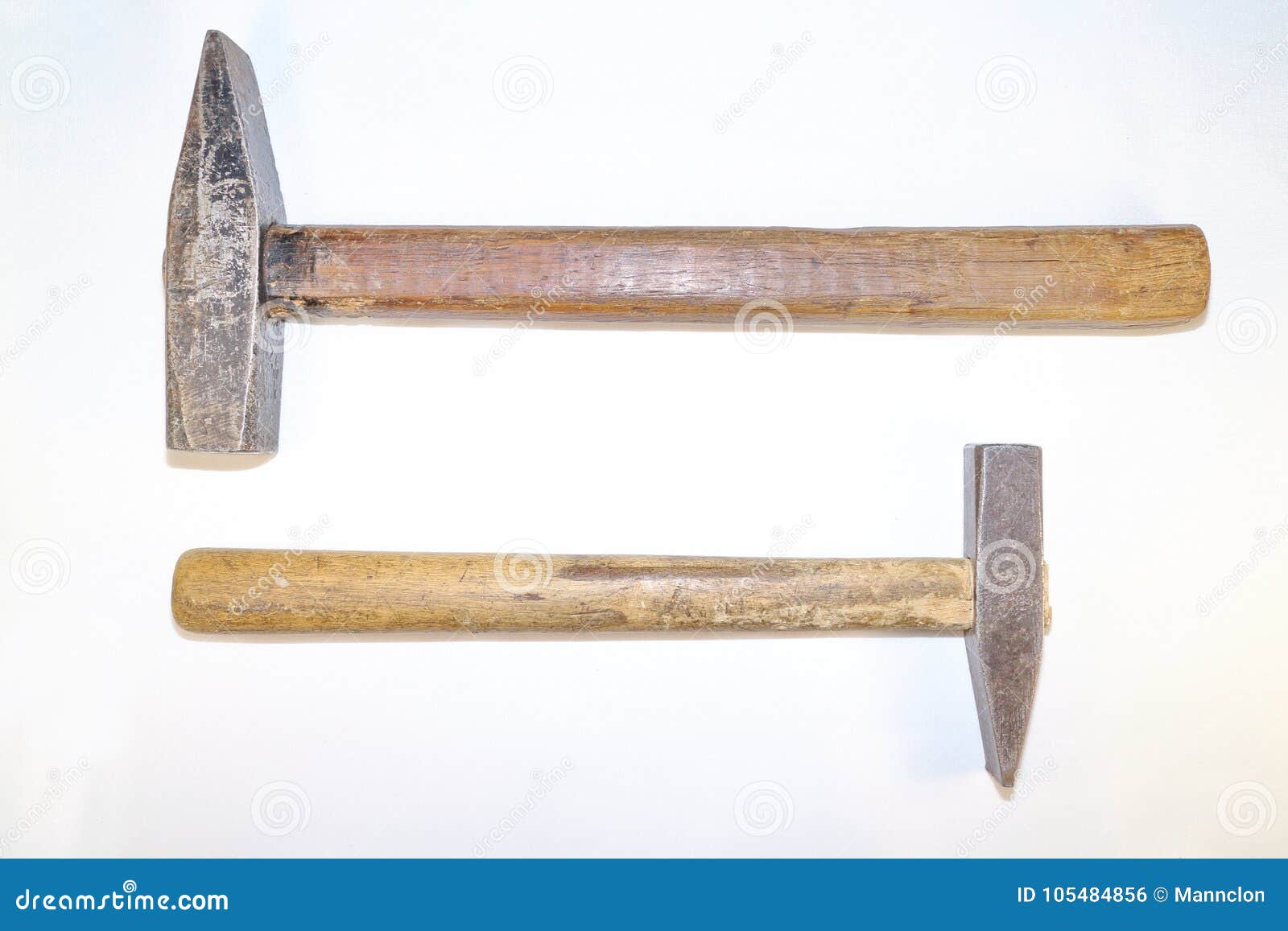 Tool for Work, Two Hammers with a Wooden Handle Stock Photo - Image of ...