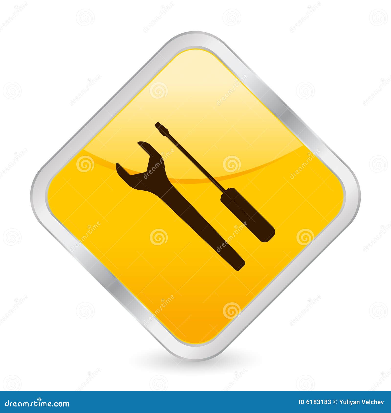 Tool yellow square icon stock vector. Illustration of design - 6183183
