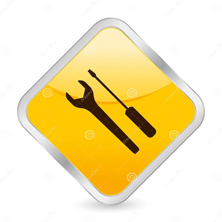 Tool yellow square icon stock vector. Illustration of design - 6183183