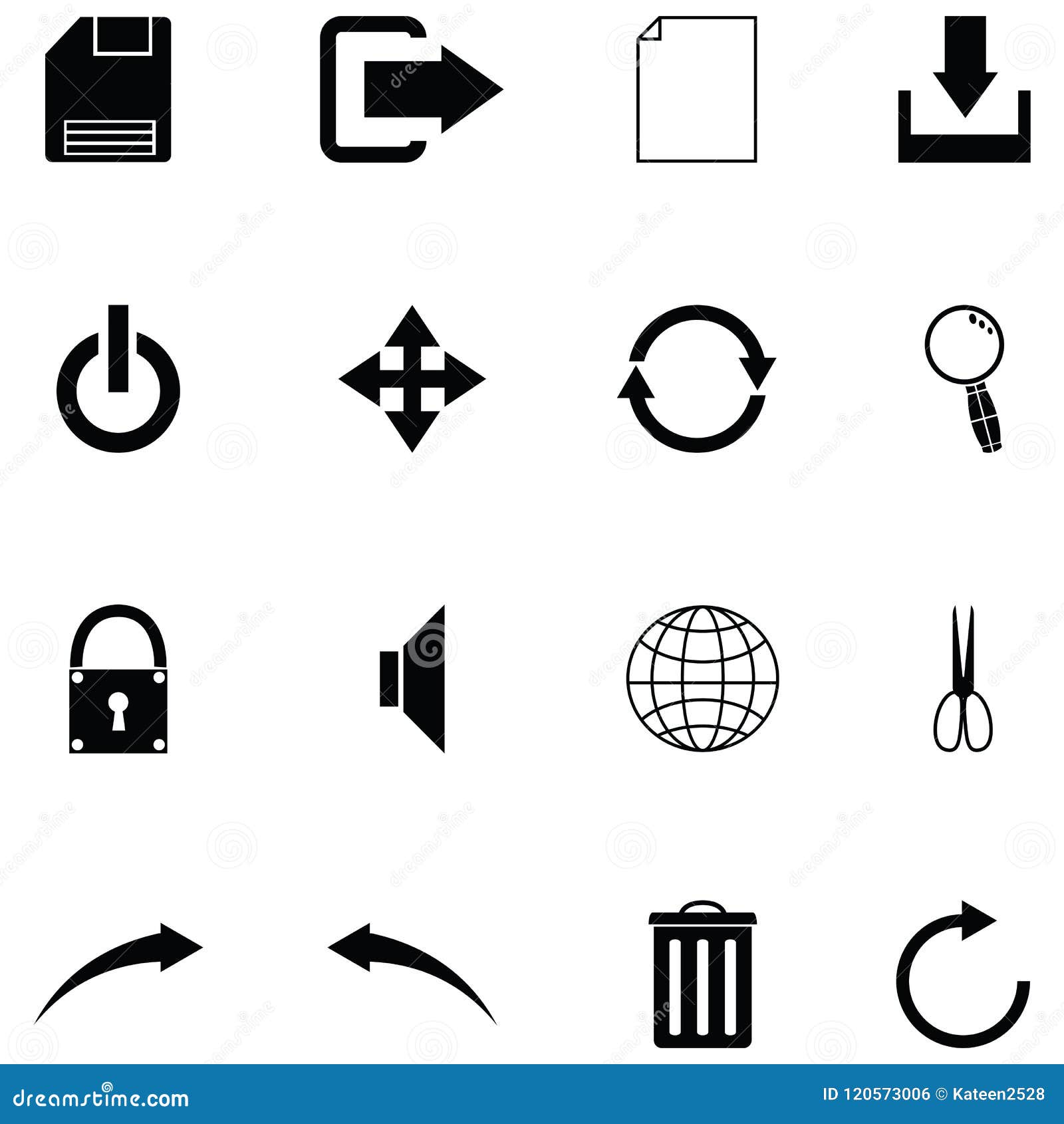 Toolbar icon set stock vector. Illustration of internet - 120573006