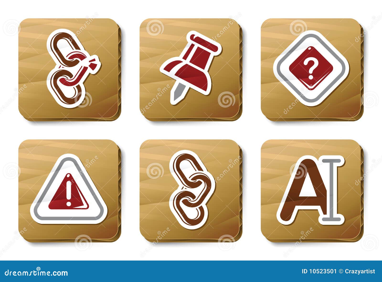 Toolbar and Interface Icons | Cardboard Series Stock Vector ...