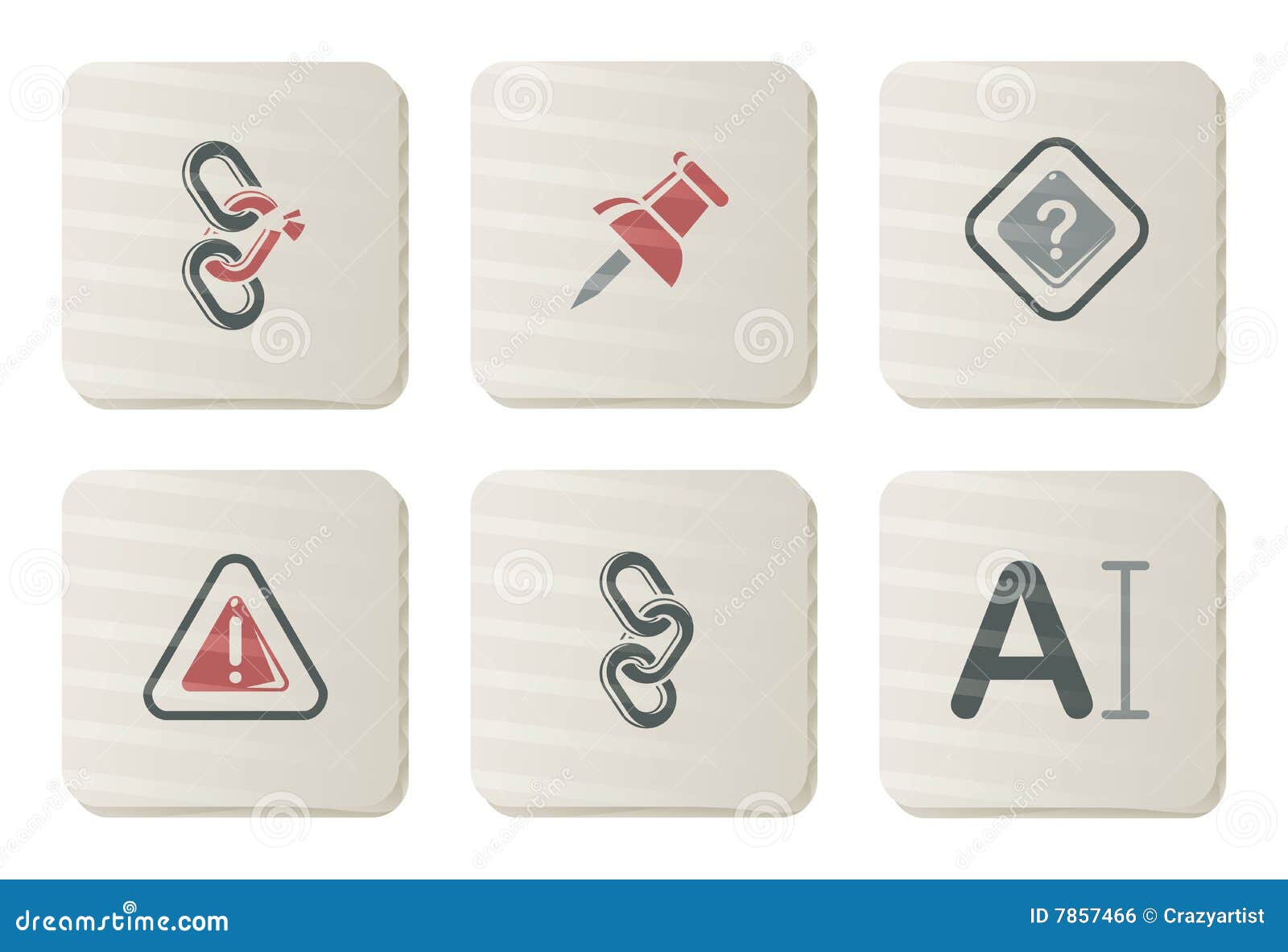 Toolbar and Interface Icons | Cardboard Series Stock Vector ...