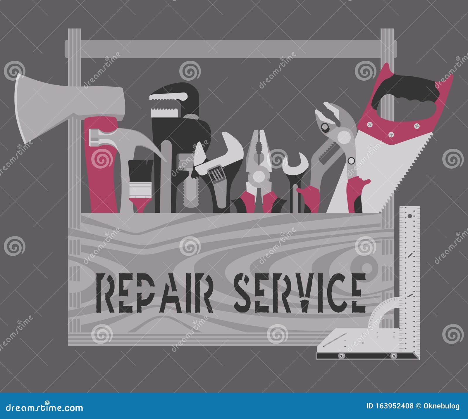 Toolbox. Banner for Repair Service. Vector Stock Vector - Illustration ...