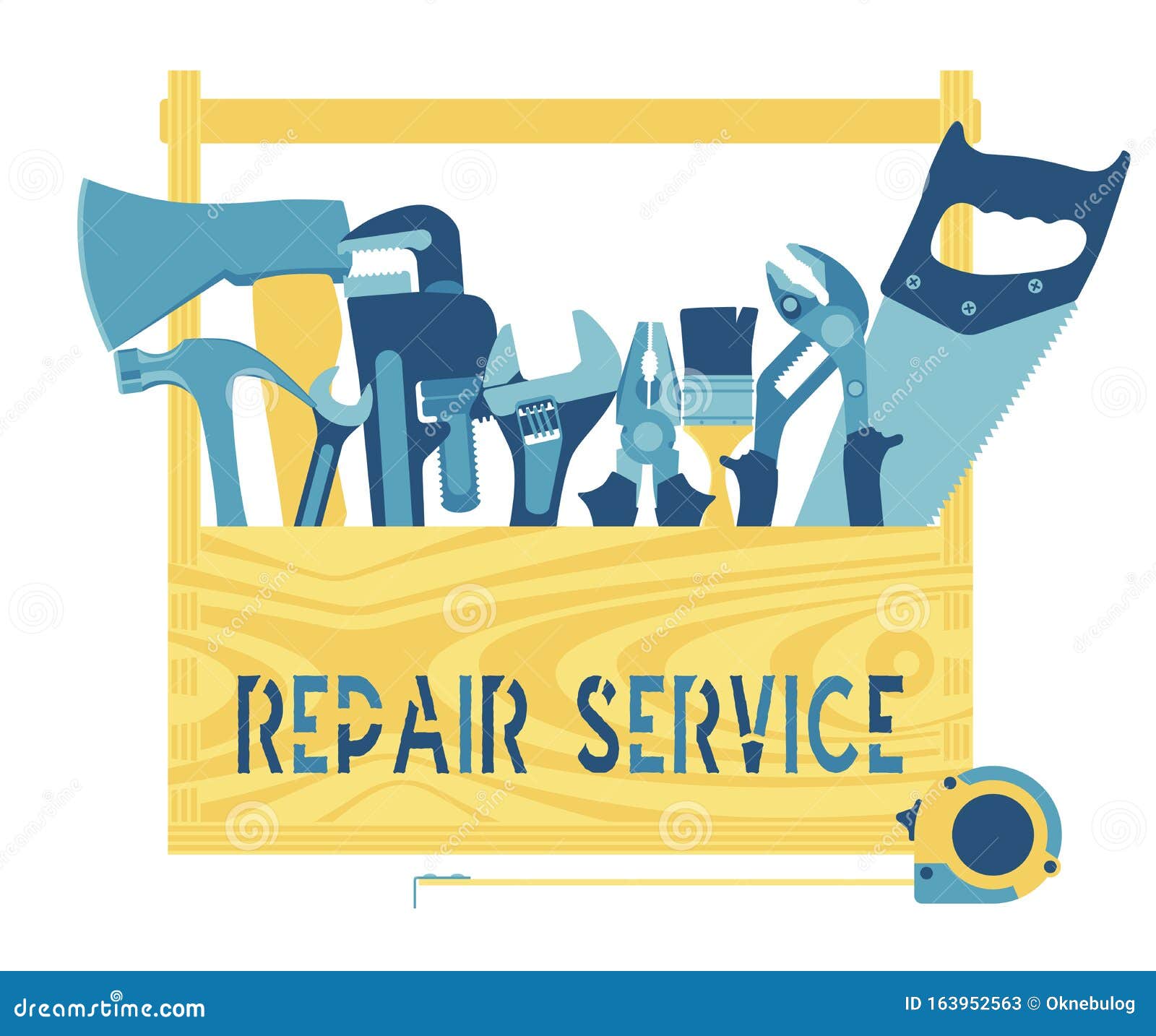 Toolbox. Banner for Repair Service. Vector Stock Vector - Illustration ...