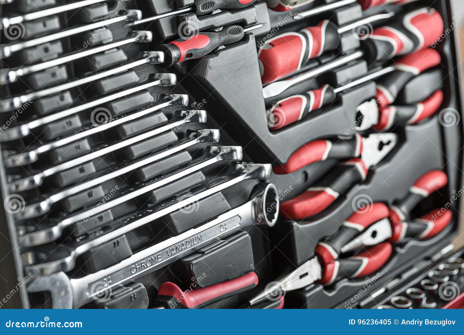 Toolbox with Black-red Instruments Stock Image - Image of nozzle ...