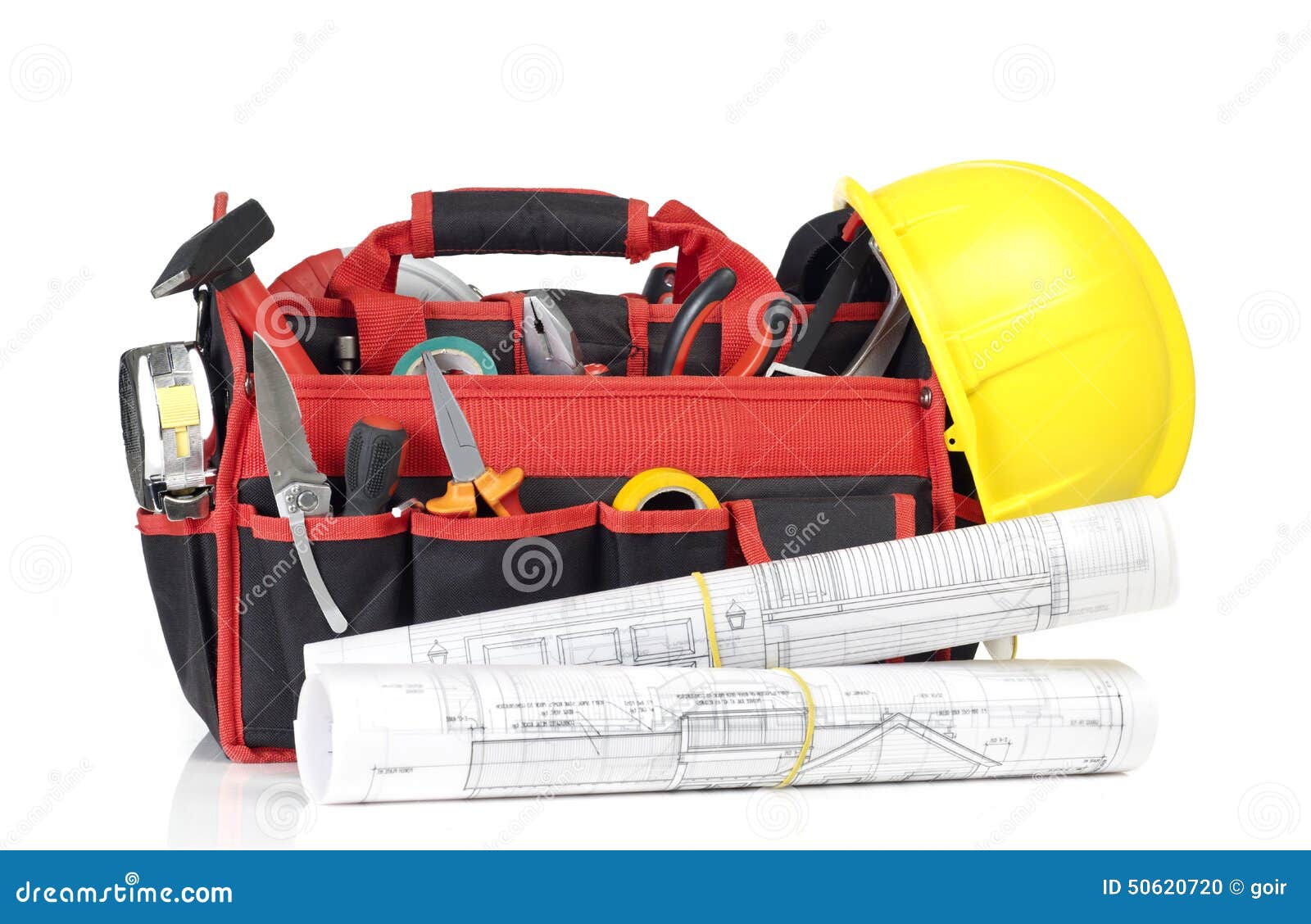 Toolbox and blueprints stock photo. Image of addition - 50620720