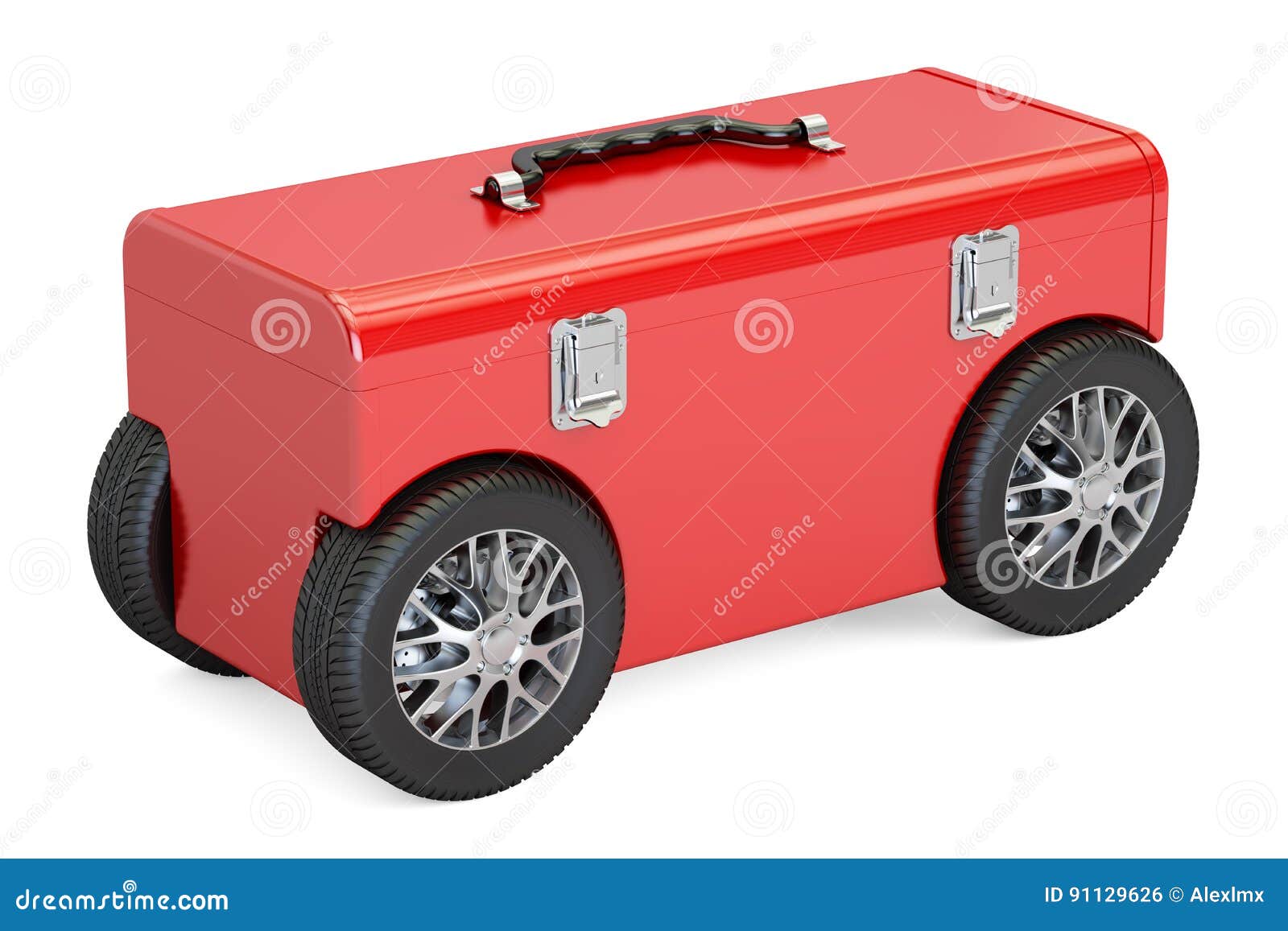 Red Toolbox On Wheels Stock Image | CartoonDealer.com #68253193