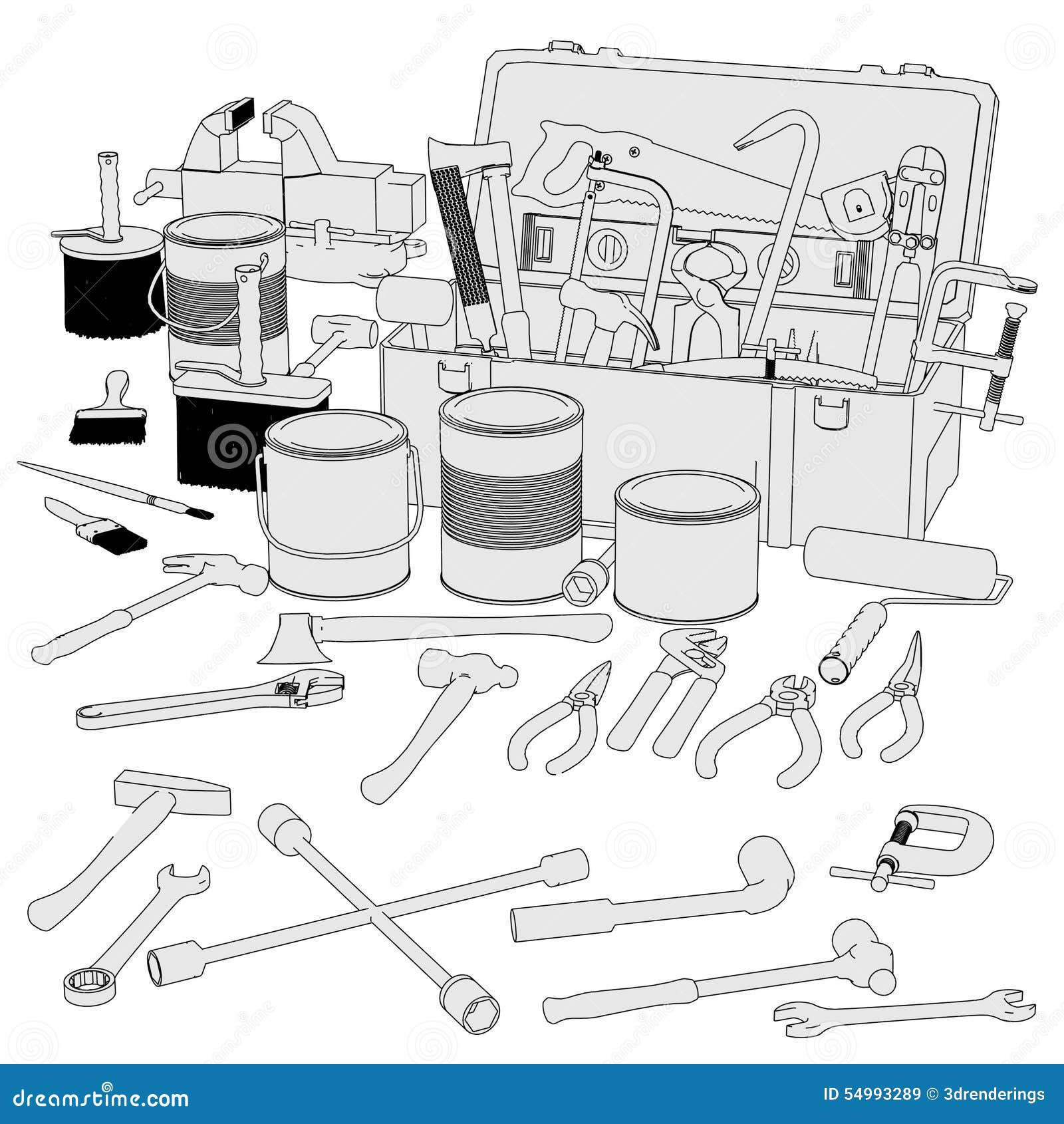 Toolbox stock illustration. Illustration of draw, toolbag - 54993289
