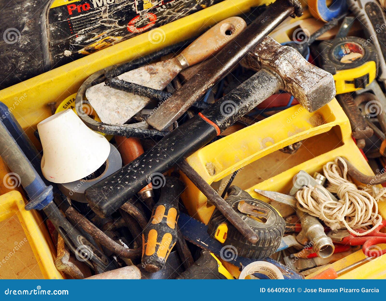 Toolbox Disorderly of a Bricklayer Stock Image - Image of labourer ...