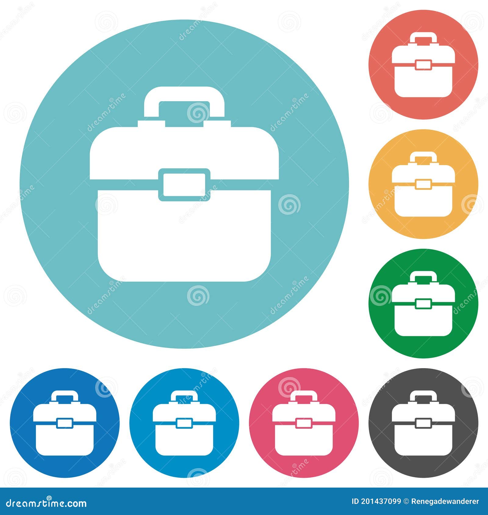 Toolbox flat round icons stock vector. Illustration of toolkit - 201437099