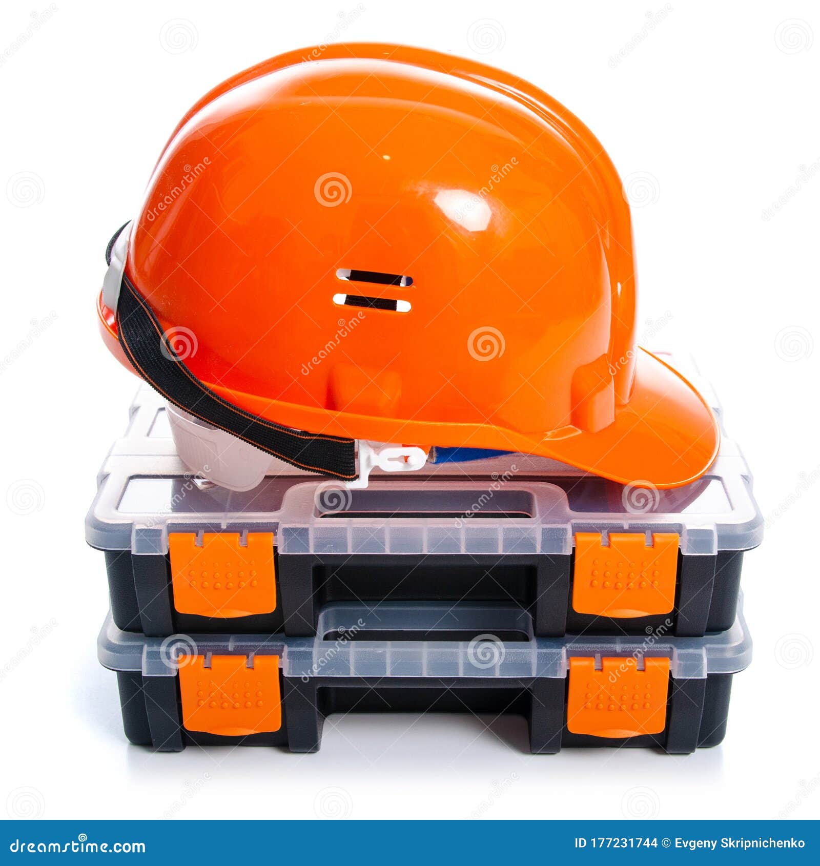 Toolbox, Helmet, Building Tools Stock Photo - Image of blade, object ...