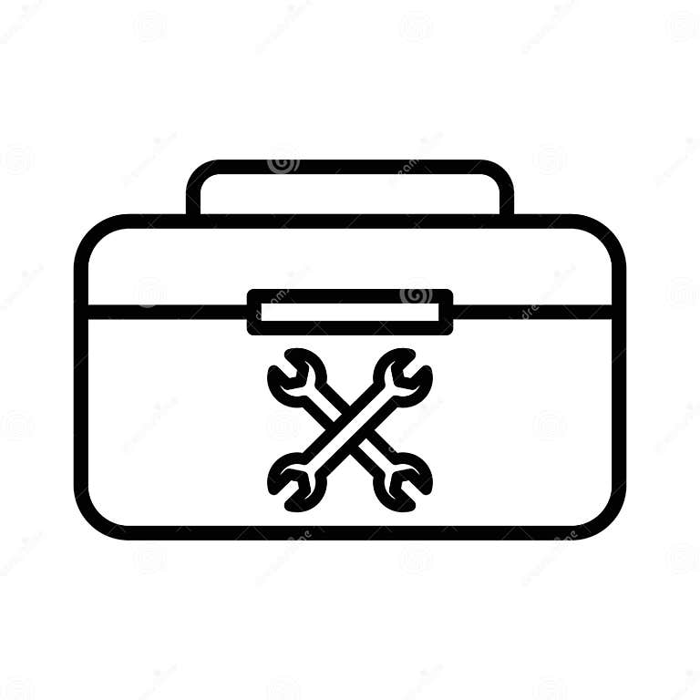 Toolbox Icon Linear Logo Mark in Black and White Stock Vector ...