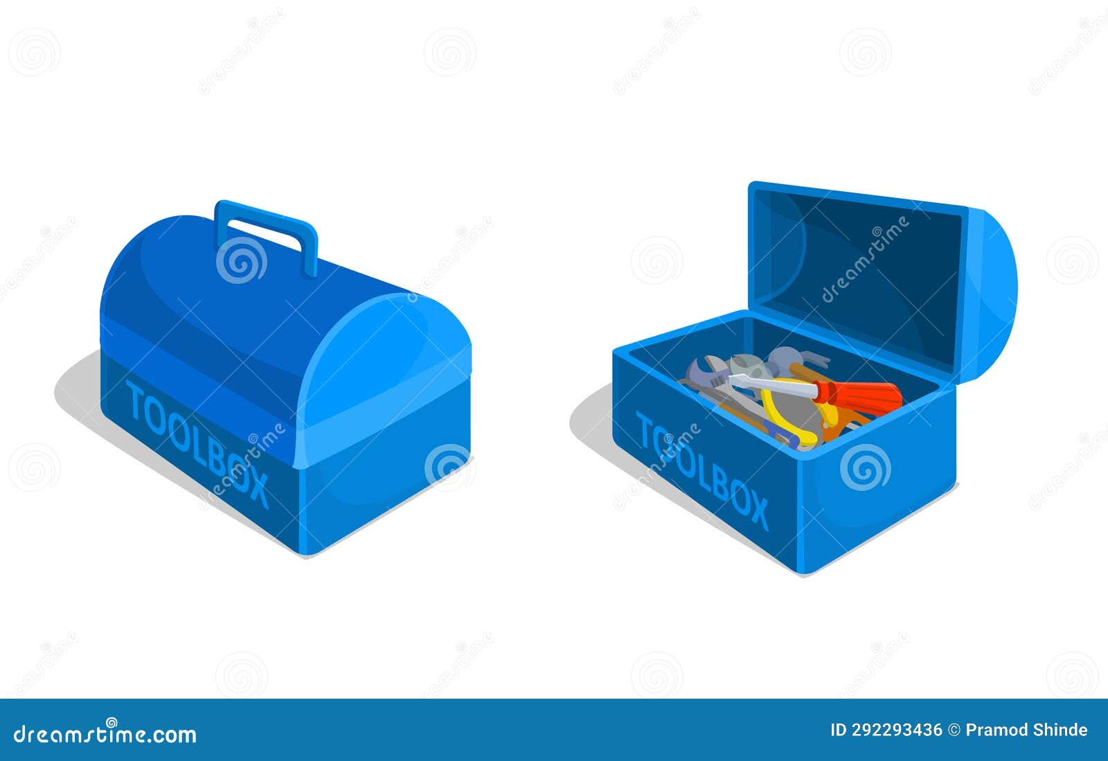 Toolbox with Instruments Inside. Stock Illustration - Illustration of ...