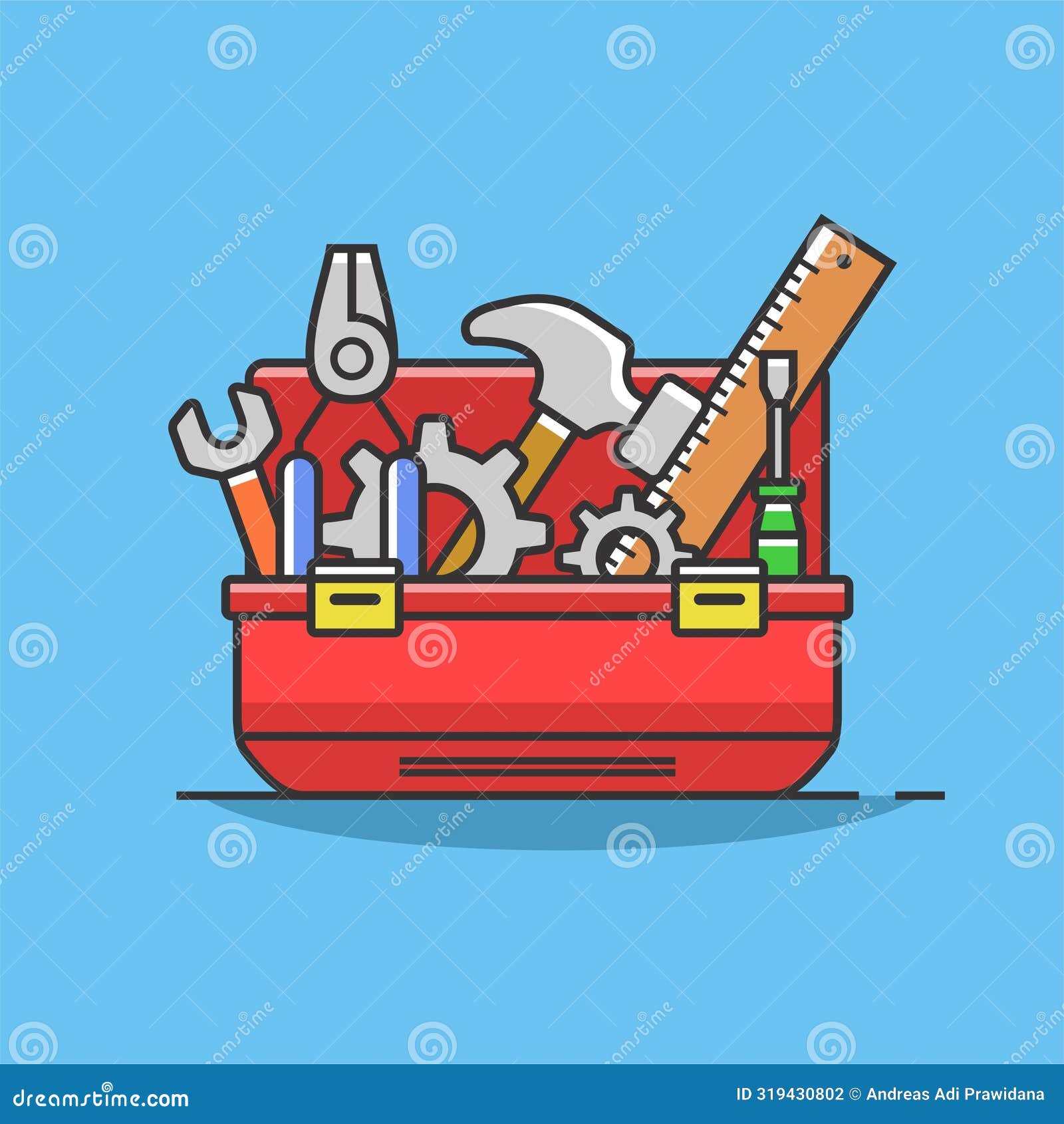 Toolbox with Instruments Inside. Workman S Toolkit. Vector Illustration ...