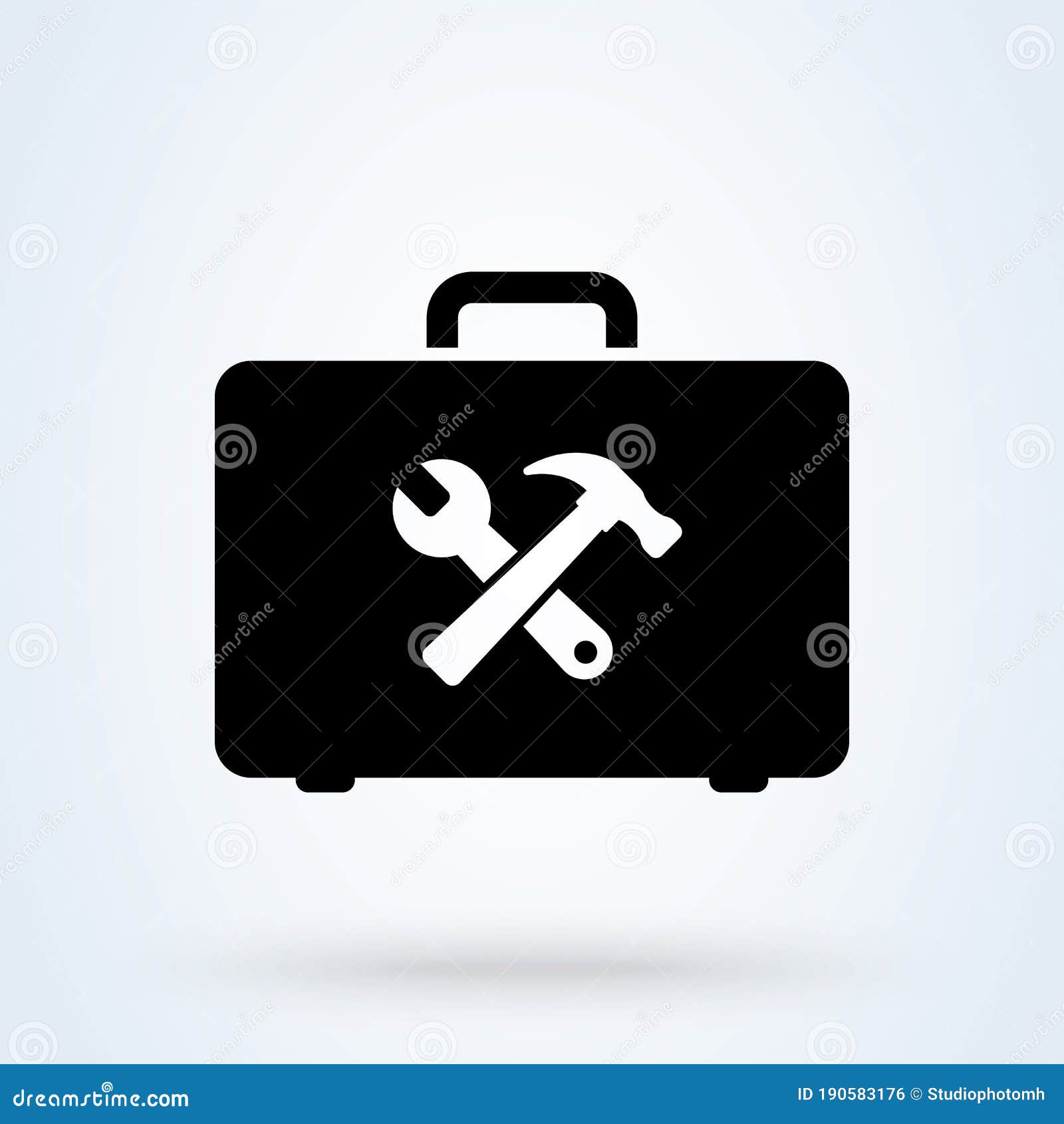 Toolbox with Instruments Inside. Workman`s Toolkit. Workbox in Icon ...
