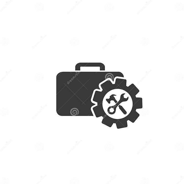 Toolbox with Instruments Inside. Workman`s Toolkit. Workbox in Icon ...