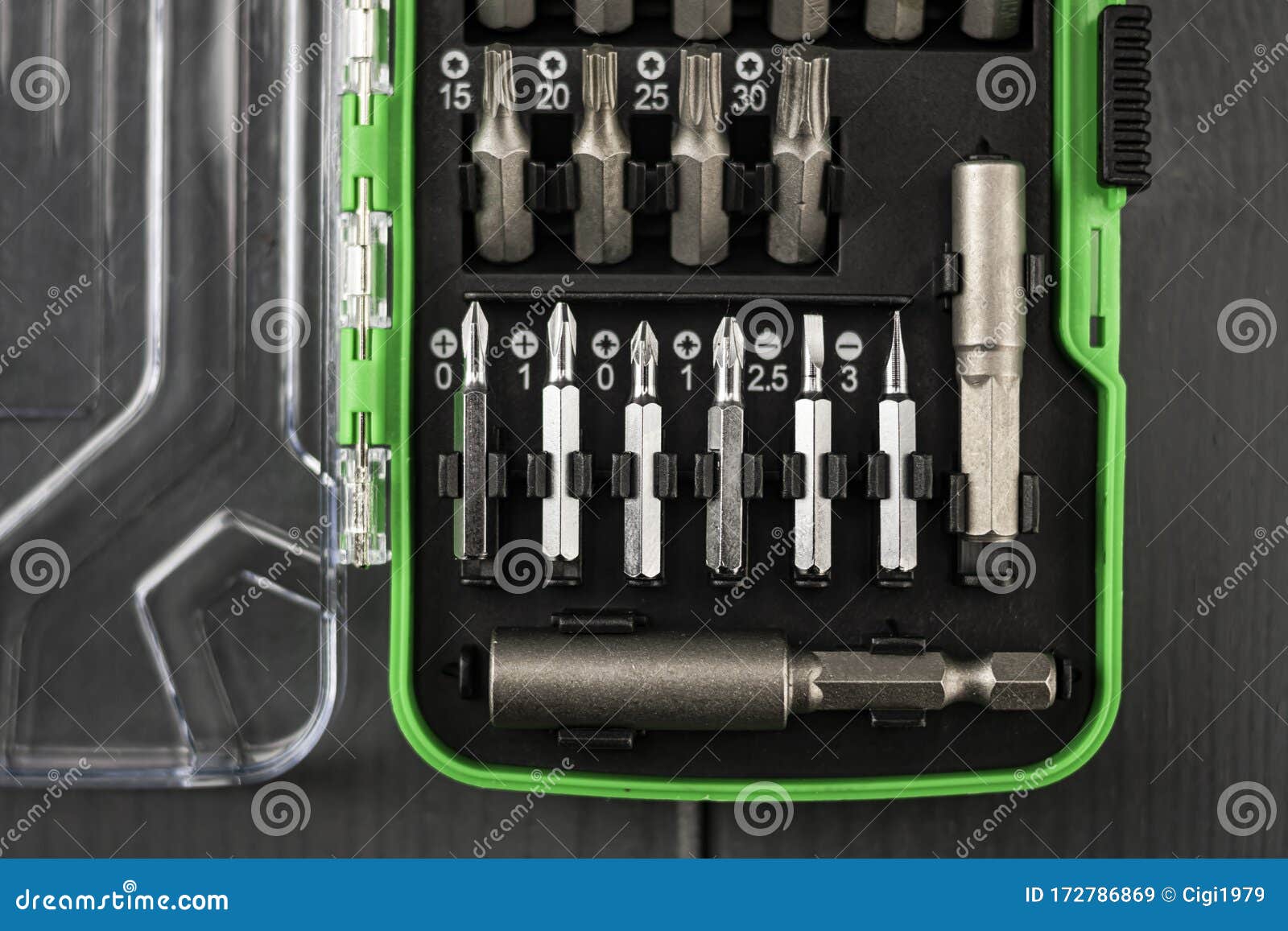 Toolbox with Interchangeable Screwdriver Tips Stock Image - Image of ...