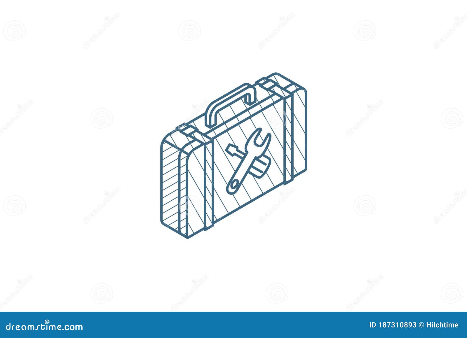 Toolbox Isometric Icon. 3d Line Art Technical Drawing. Editable Stroke ...