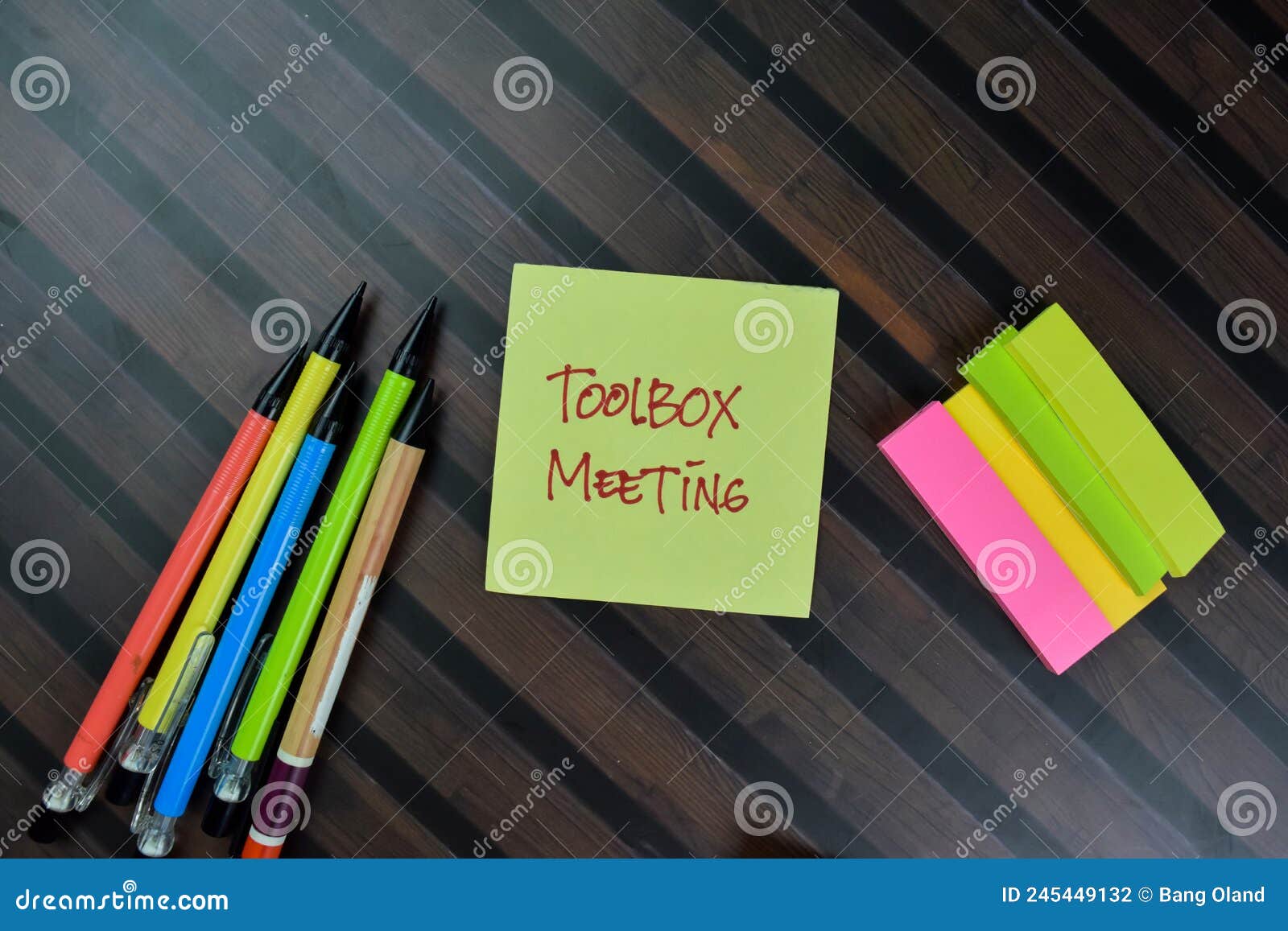 Toolbox Meeting Write on Sticky Notes Isolated on Wooden Table Stock ... Toolbox Meeting Write on Sticky Notes Isolated on Wooden Table Stock ...