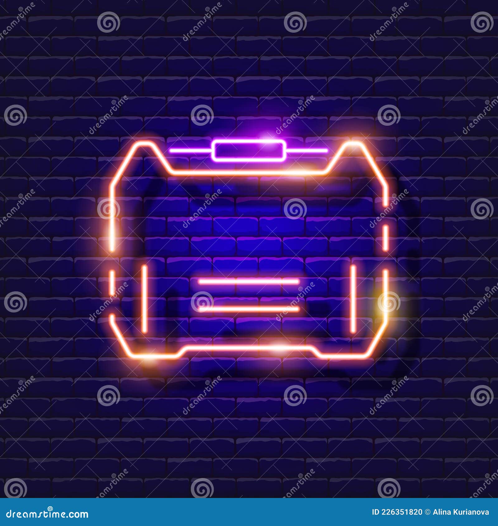 Toolbox Neon Icon. Vector Illustration for Design. Repair Tool Glowing ...