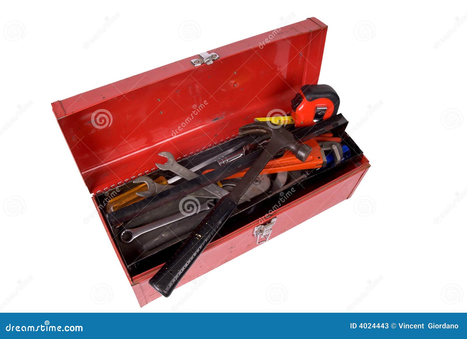Toolbox open stock image. Image of repair, isolated, worn - 4024443