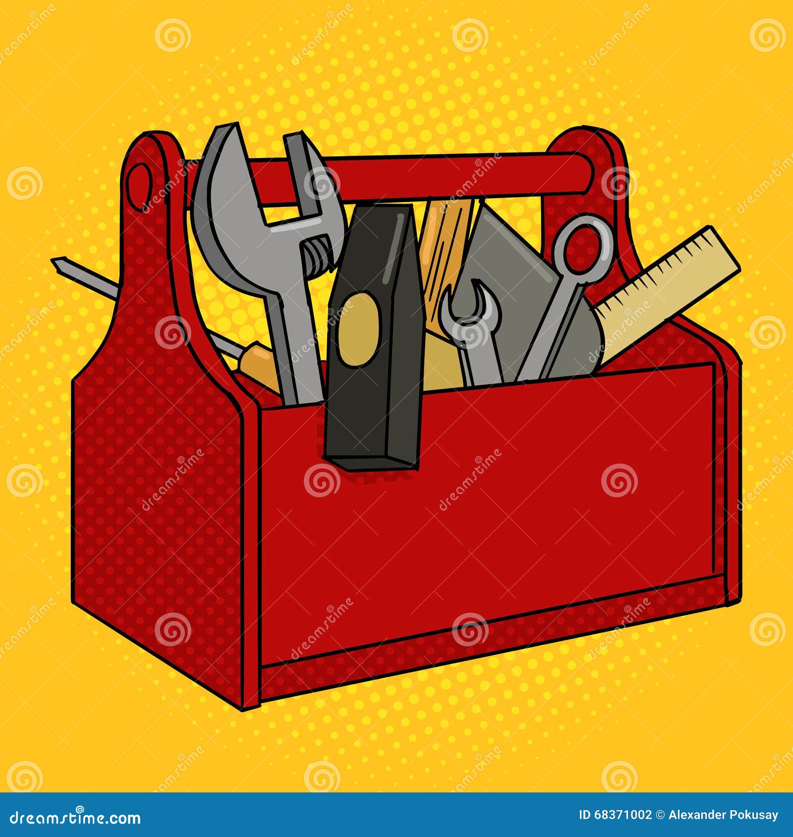 Toolbox Red Color Pop Art Style Vector Stock Vector - Illustration of ...