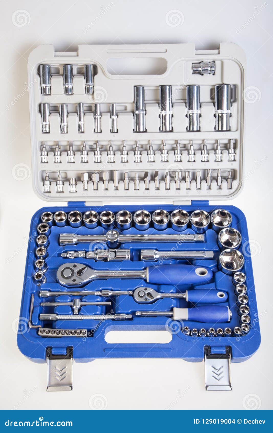 Toolbox with Several Different Tools. Plastic Case with Different Tools ...