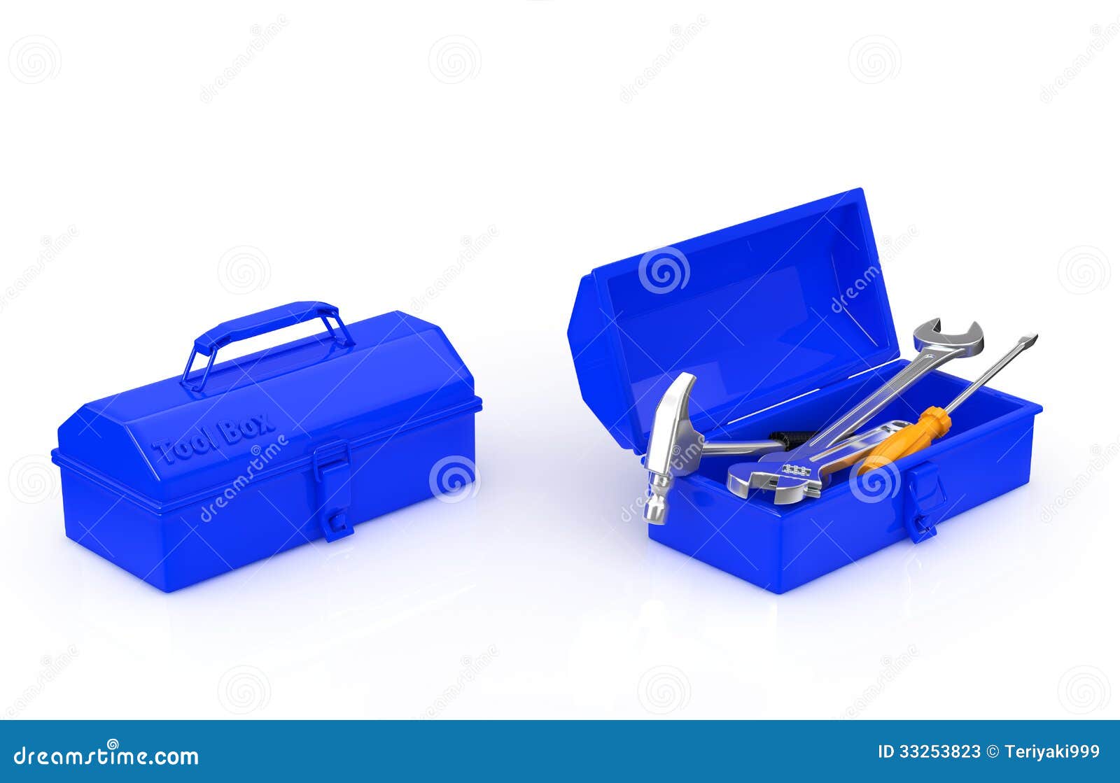 Toolbox and tool stock illustration. Illustration of instrument - 33253823