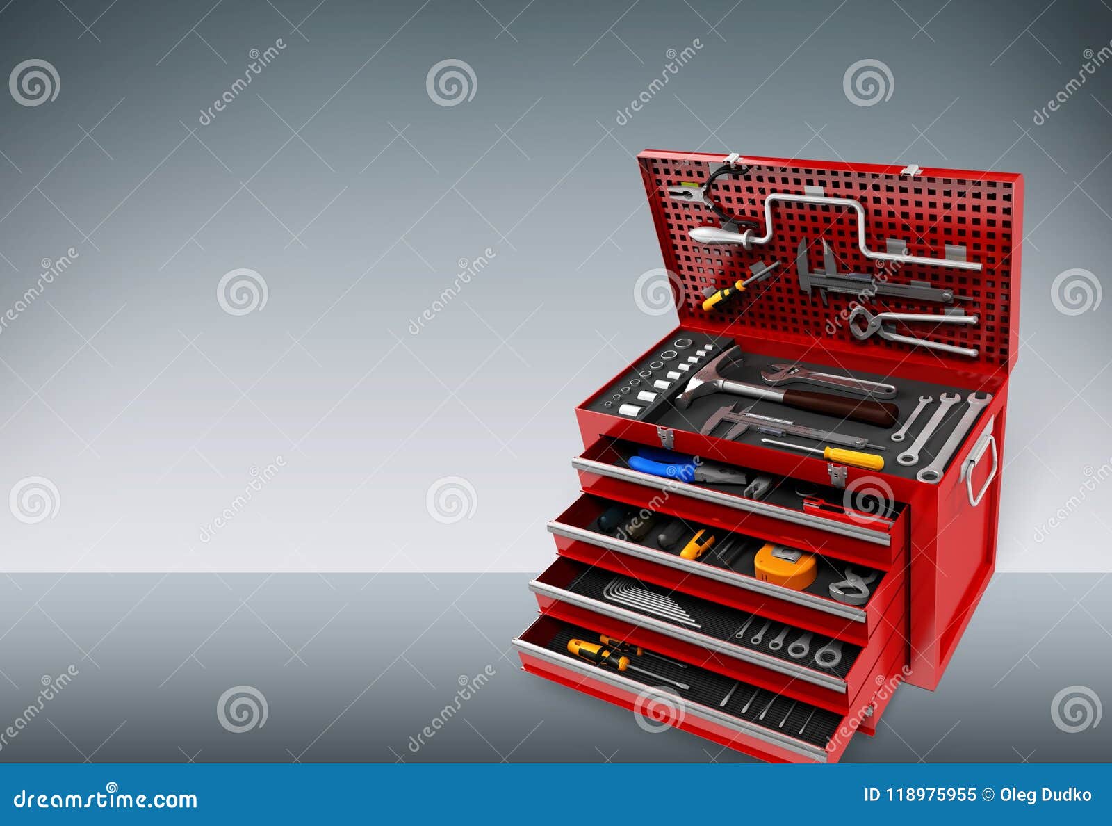 Toolbox stock illustration. Illustration of wrench, adjustable - 118975955