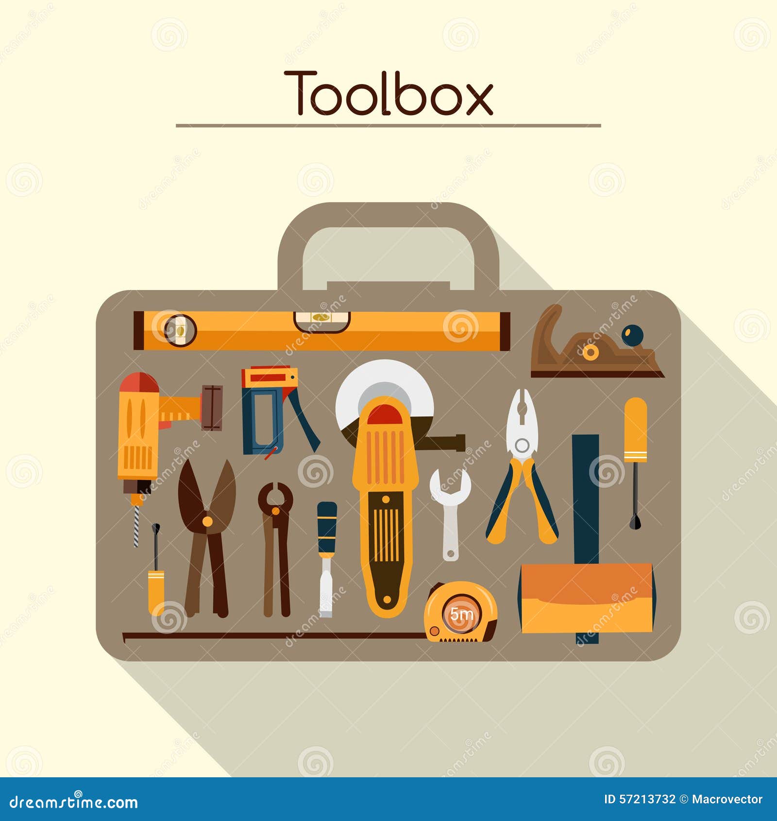 Toolbox with Tools stock vector. Illustration of repair - 57213732