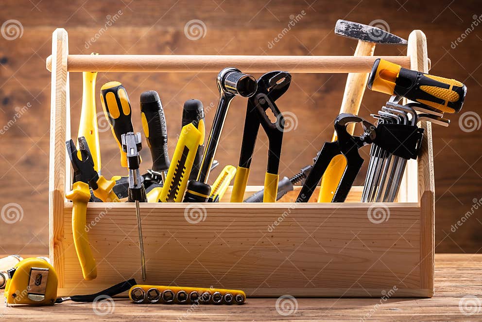 Toolbox with Various Worktools Stock Photo - Image of background, driver: 288285296