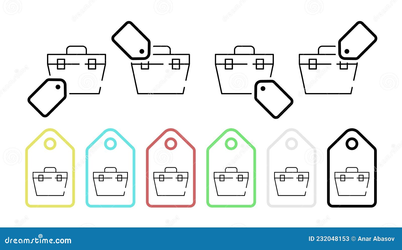 Toolbox Vector Icon in Tag Set Illustration for Ui and Ux, Website or ...