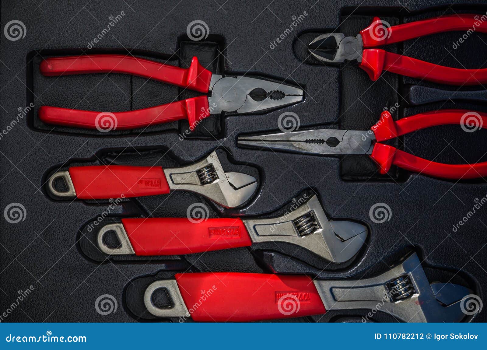 Toolbox in the Workshop Top View Stock Photo - Image of shop, steel ...