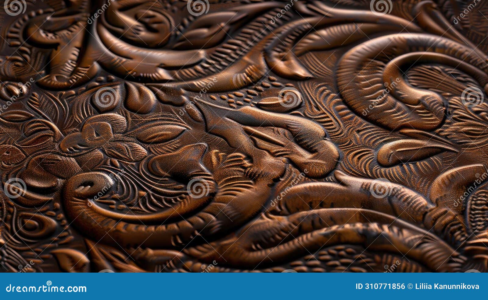 A Tooled Brown Leather Seamless Pattern, Capturing Its Intricate ...