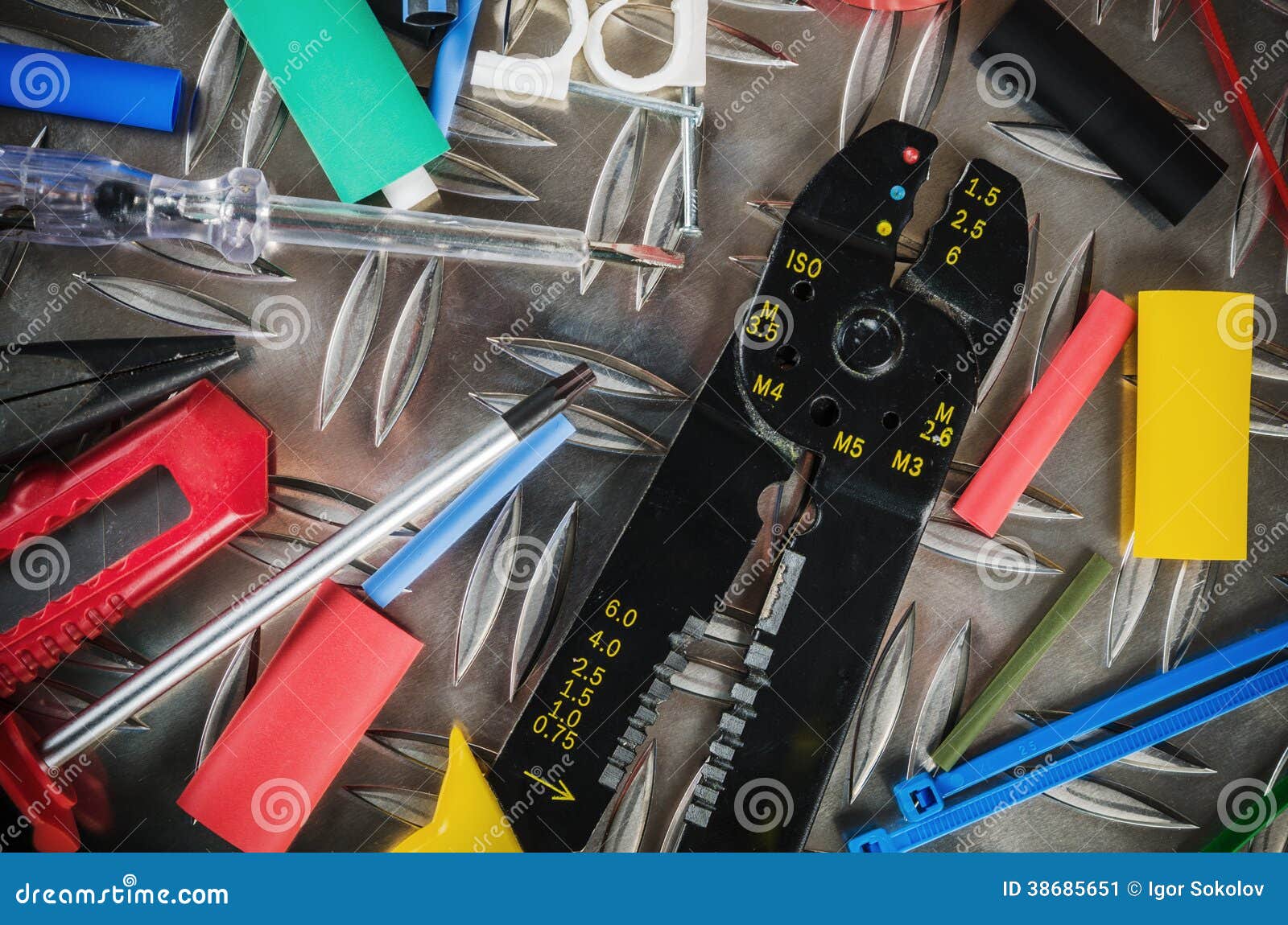 Tooling of the electrician stock image. Image of mechanic - 38685651