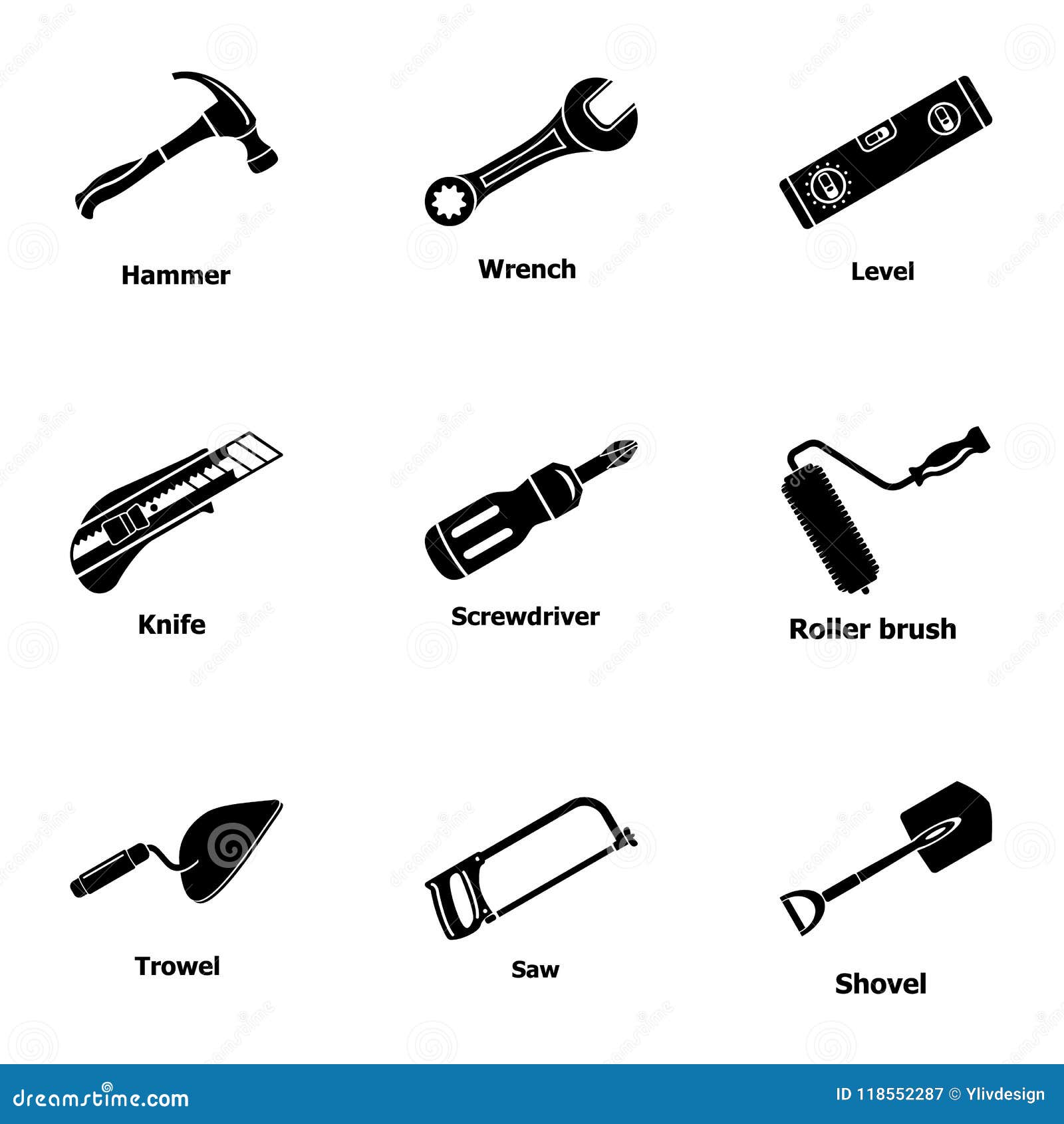 Tooling Icons Set, Simple Style Stock Vector - Illustration of paint ...
