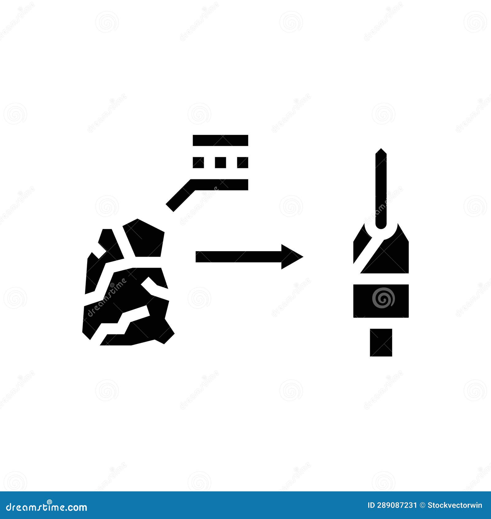 Tooling Materials Mechanical Engineer Glyph Icon Vector Illustration ...