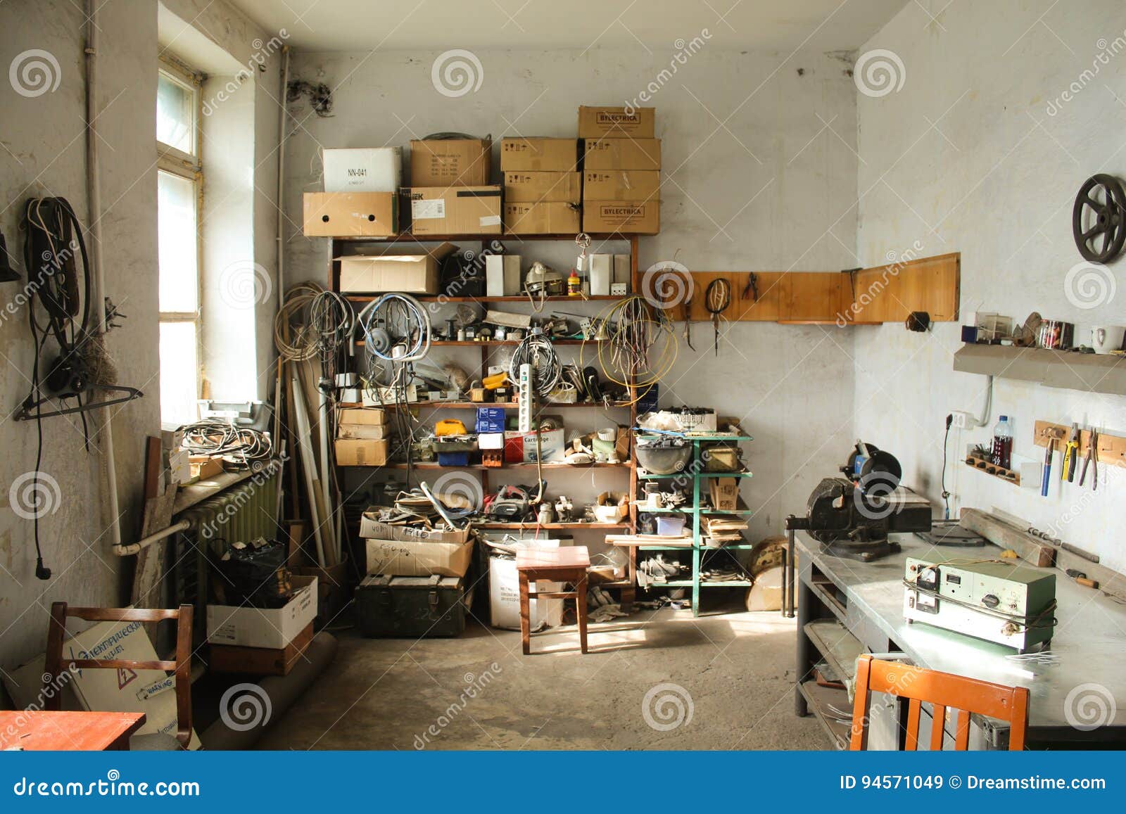 Tooling stock image. Image of tools, room, shelf, lighting - 94571049