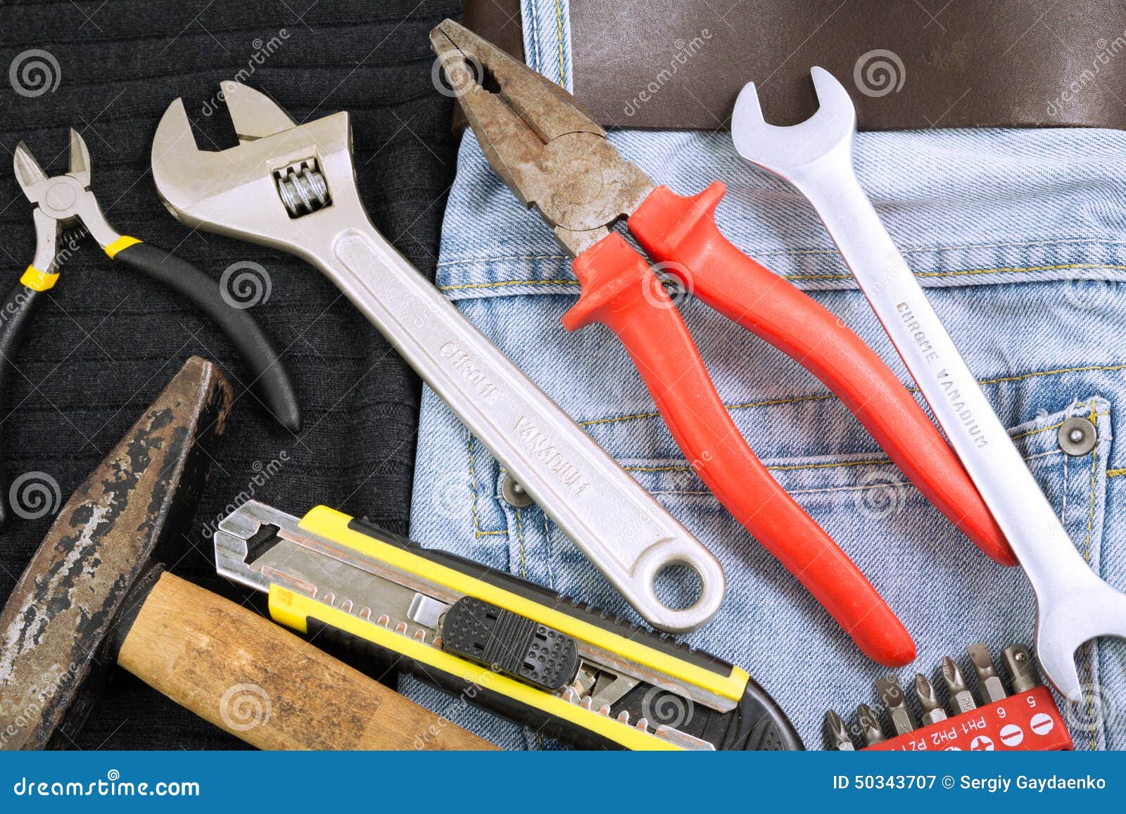 Toolkit Blue Jeans Background Stock Photos - Free & Royalty-Free Stock ...