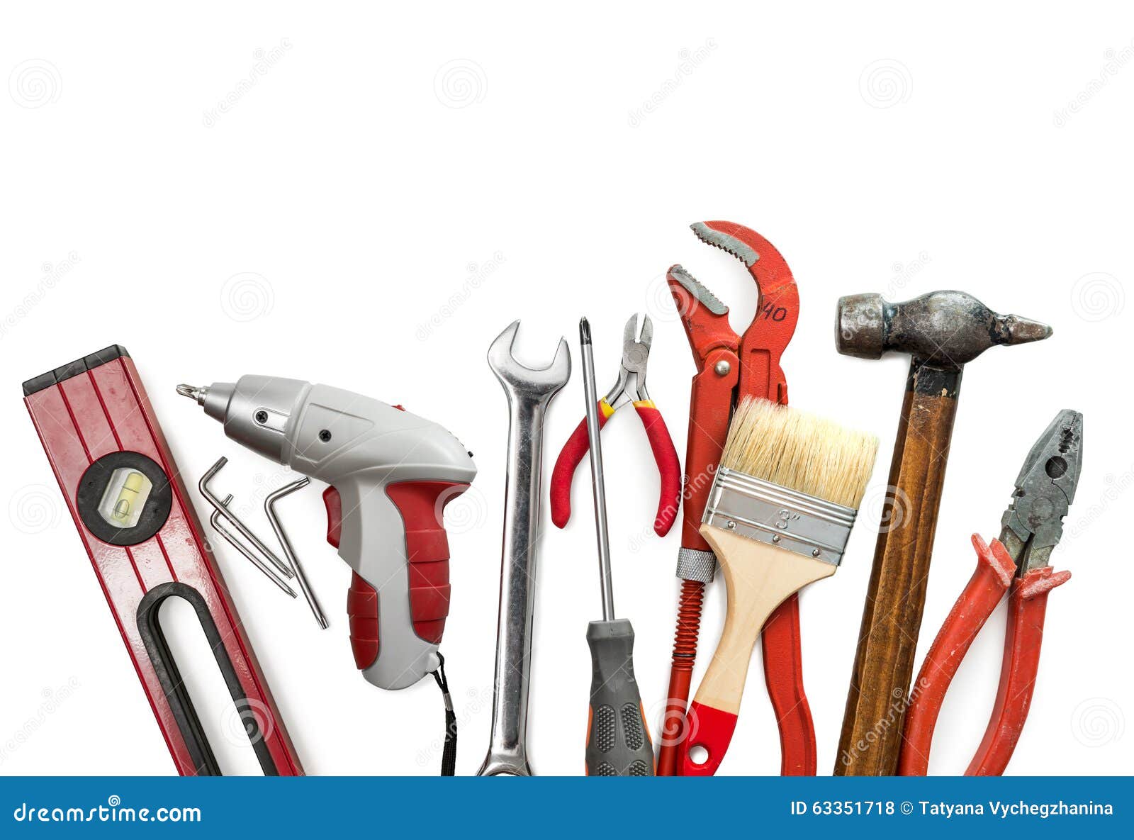 Toolkit of Different Instruments Stock Photo - Image of hammer, spanner ...
