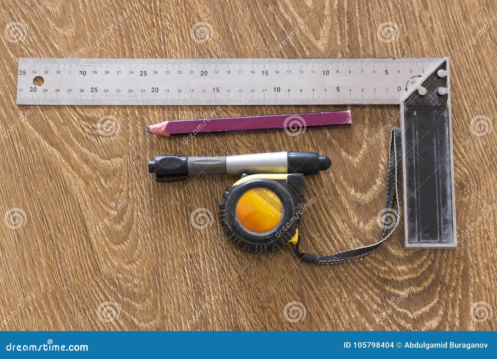 Toolkit for drawing stock photo. Image of work, worn - 105798404