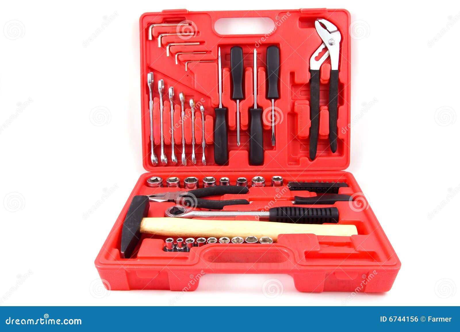 Toolkit isolated on white stock photo. Image of plastic - 6744156