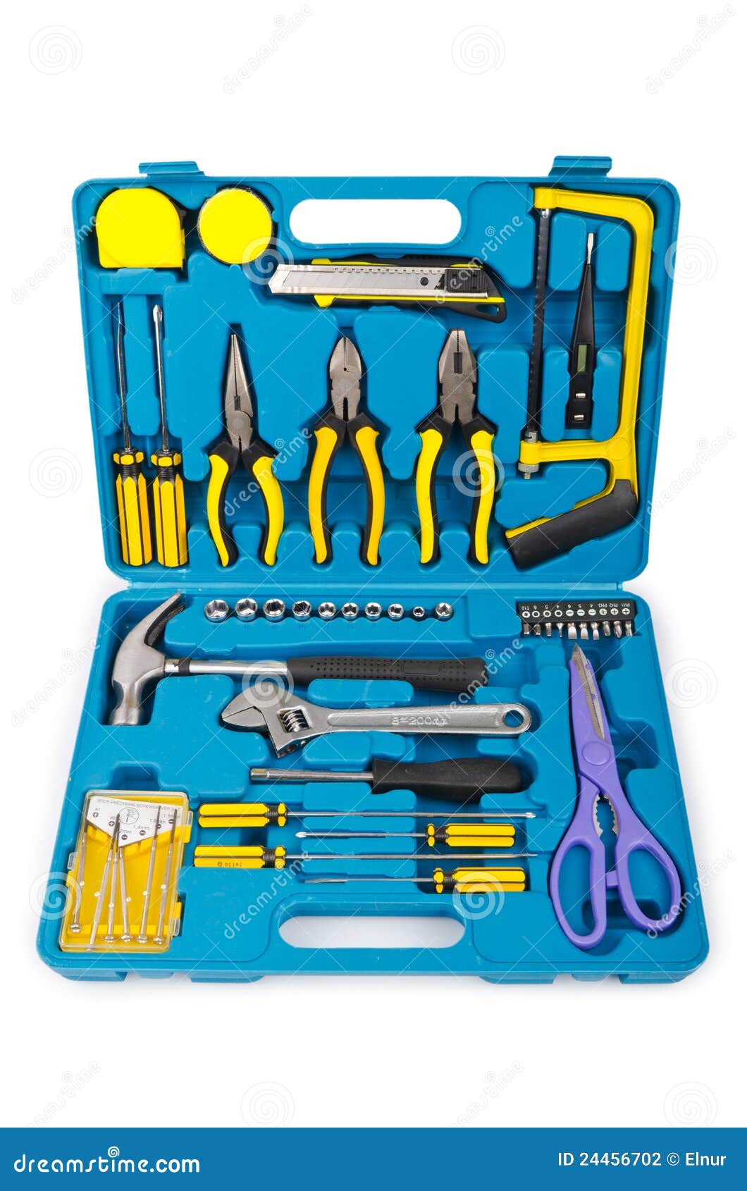 Toolkit with many tools stock photo. Image of shop, carpenter - 24456702