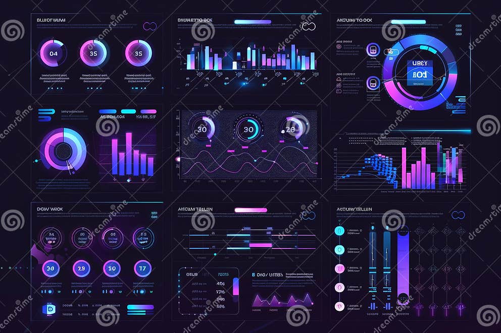 Toolkit Ui Ux Dashboard Infographic Template With Big Data Visualization Pie Charts Workflow