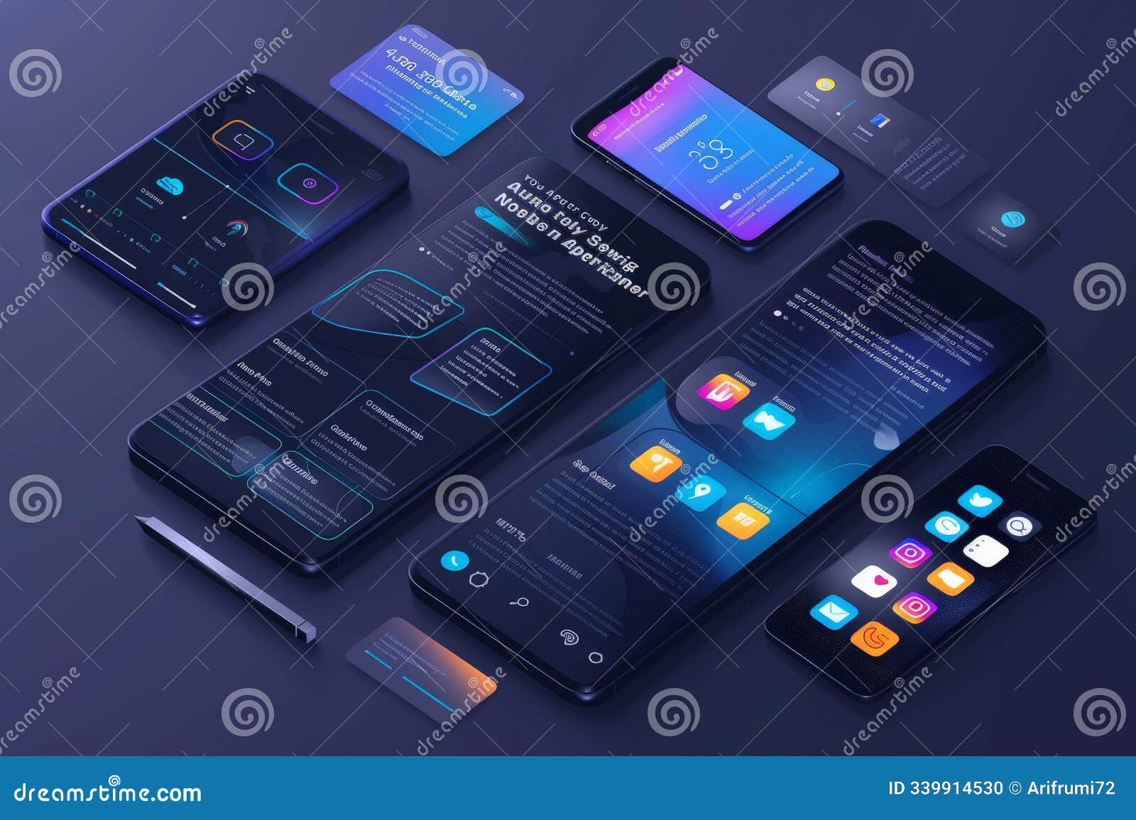 Toolkit-UI UX Scene Creator. Mobile Application Design. Smartphone Mockup with Creation of the ...