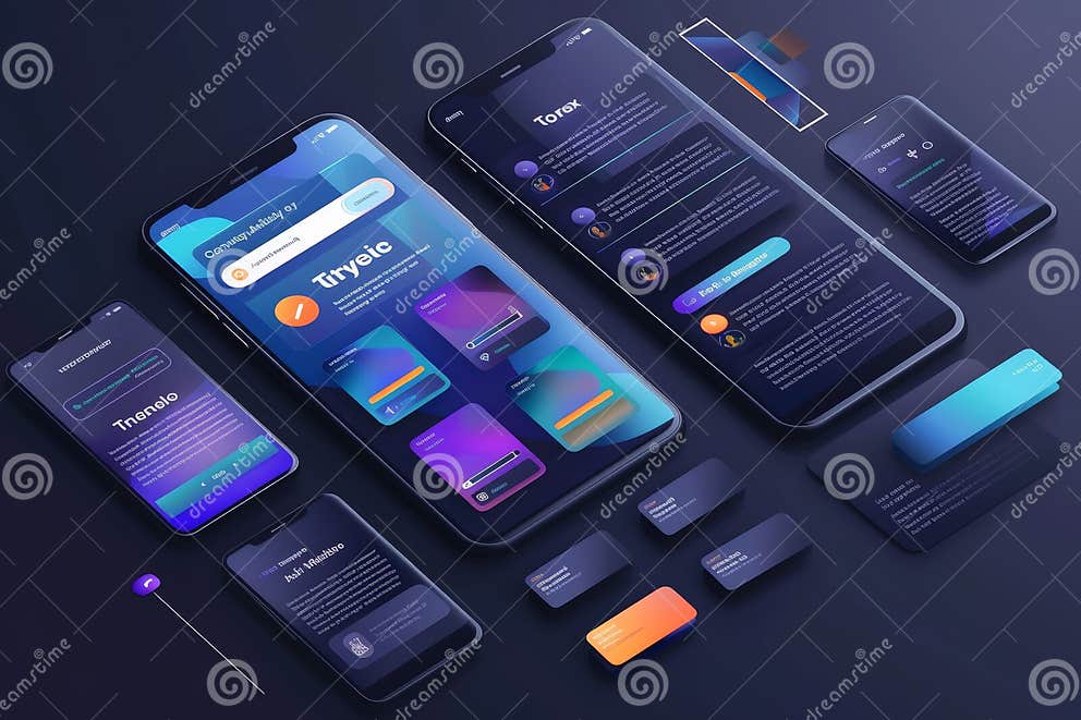 Toolkit Ui Ux Scene Creator Mobile Application Design Smartphone Mockup With Creation Of The