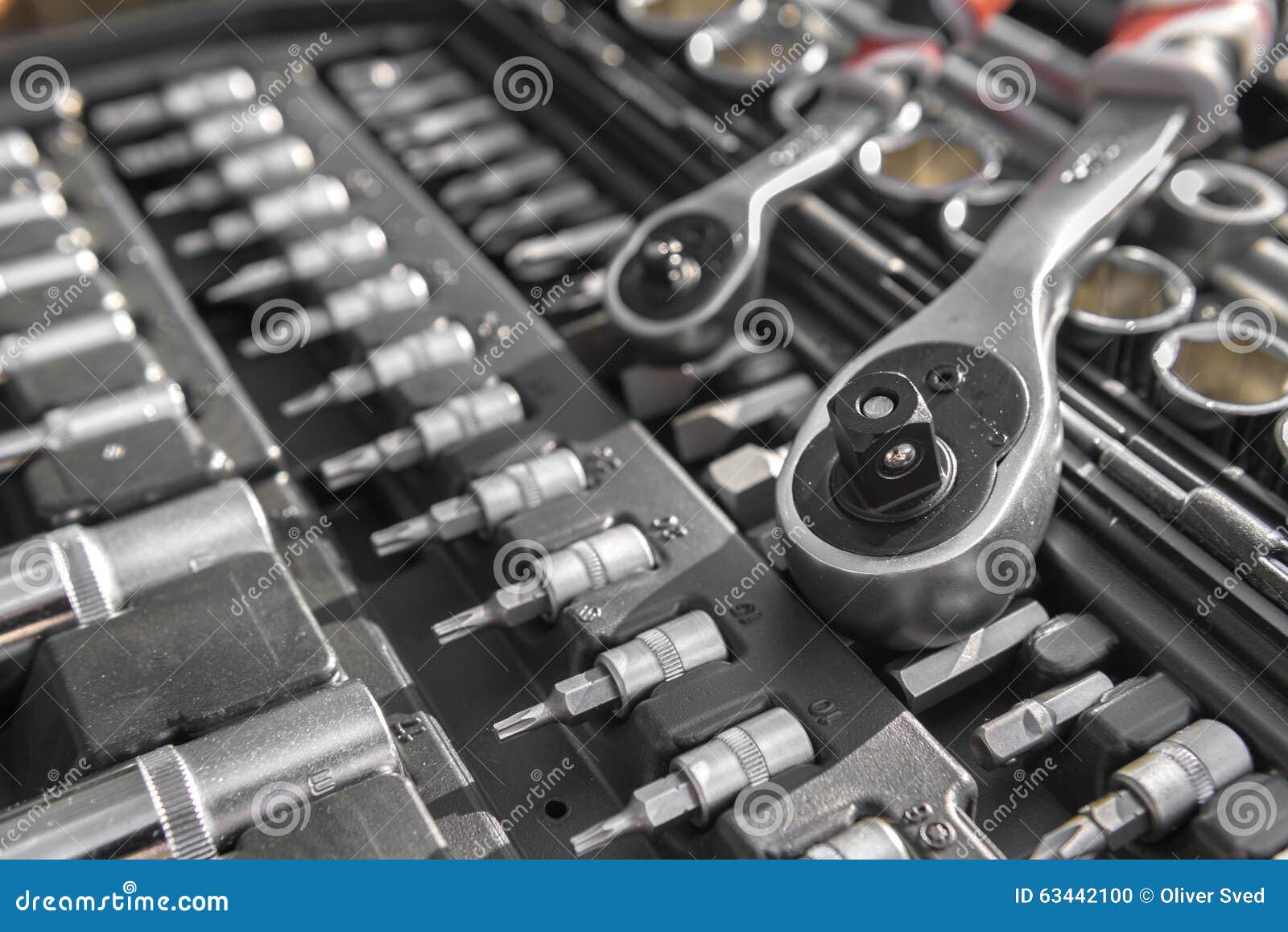 Toolkit of various tools stock photo. Image of clean - 63442100