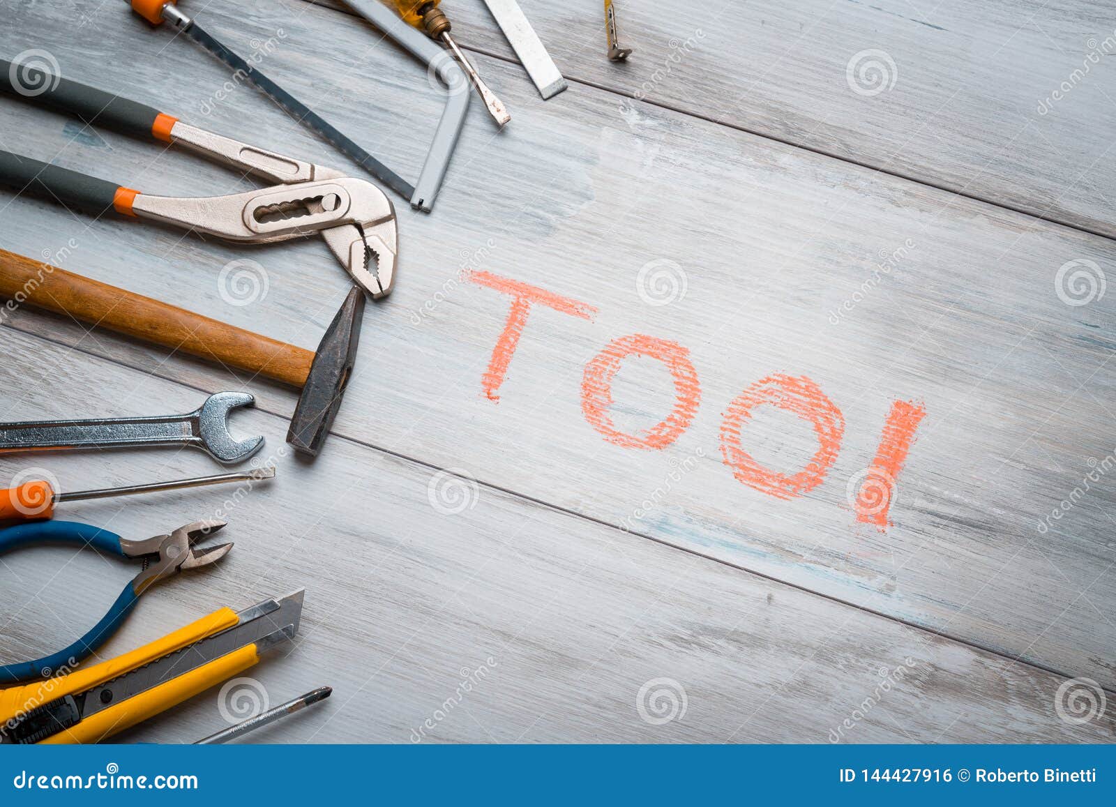 Toolkit and Written Tool Close Up Stock Photo - Image of design, blue ...