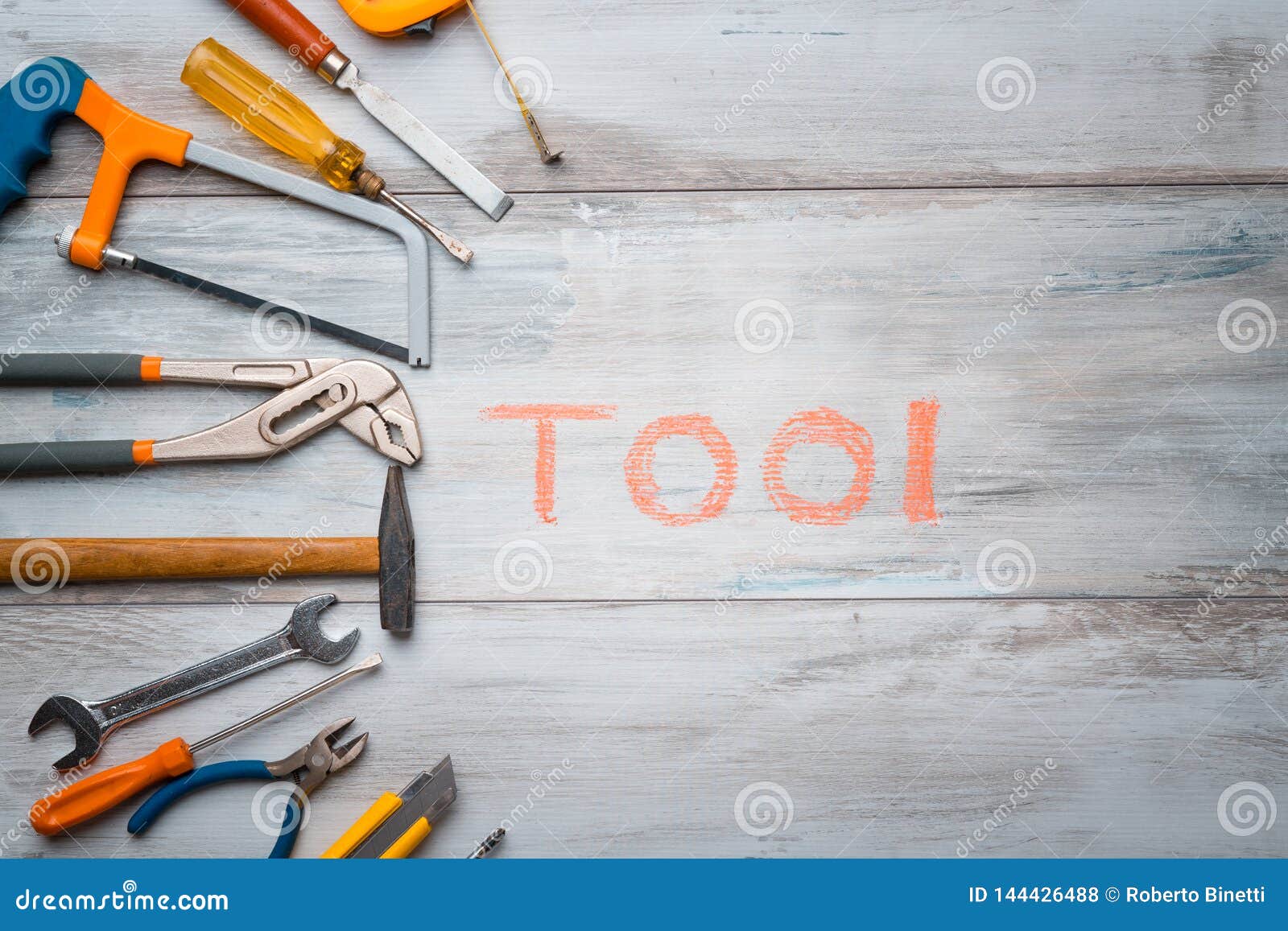 Toolkit and written Tool stock photo. Image of marketing - 144426488